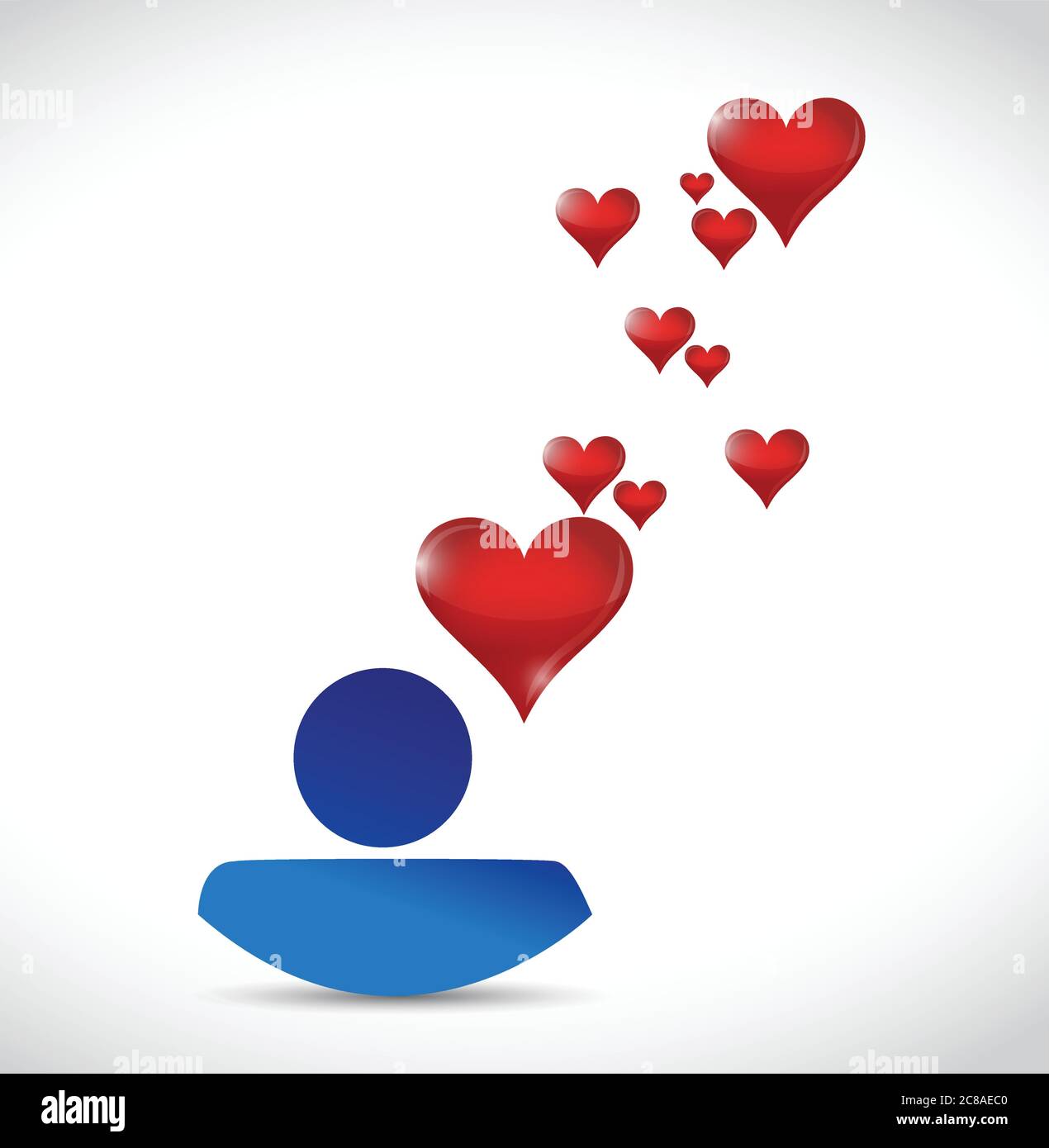 Symbol of love connection avatar icon illustration design over white ...