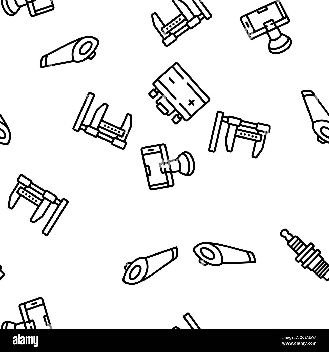 Car Accessories Tool Vector Seamless Pattern Stock Vector Image & Art ...