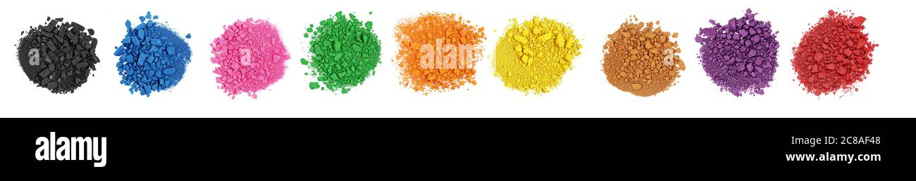 collection of` colors, crushed watercolor paint isolated on white Stock ...