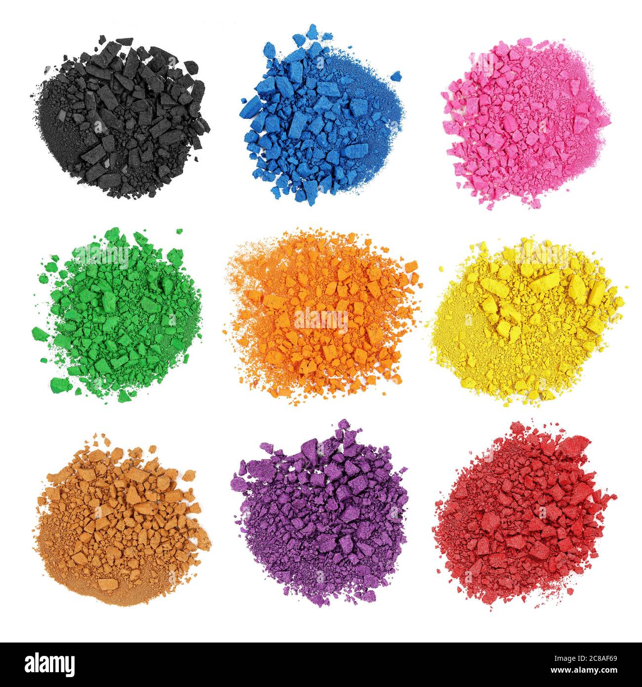 collection of` colors, crushed watercolor paint isolated on white Stock ...