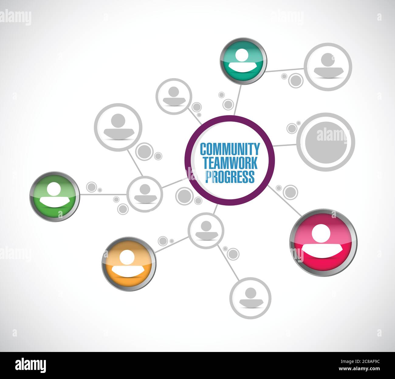 Community teamwork progress network illustration design over a white ...