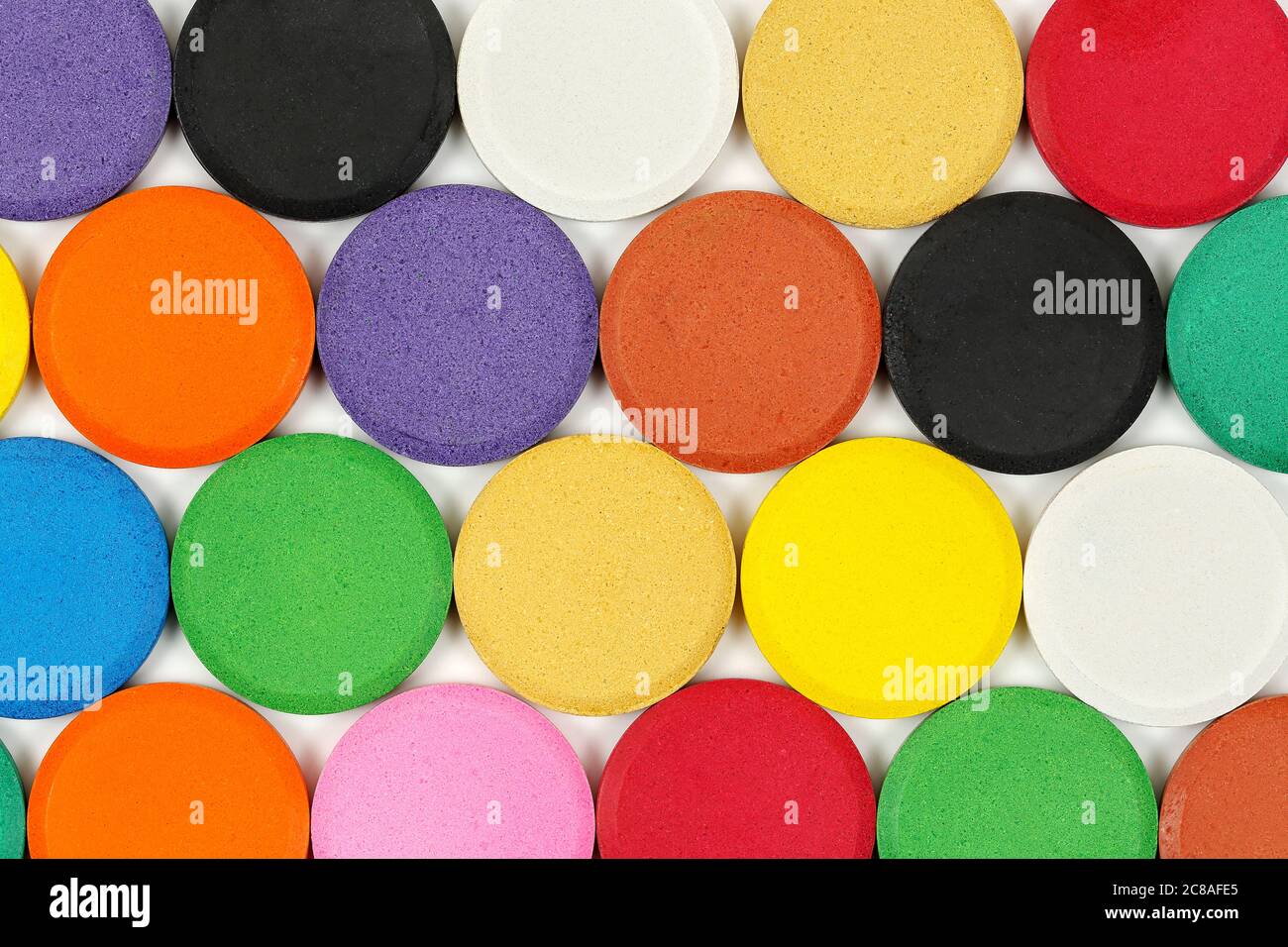 watercolor tablets on white closeup for backgrounds Stock Photo - Alamy