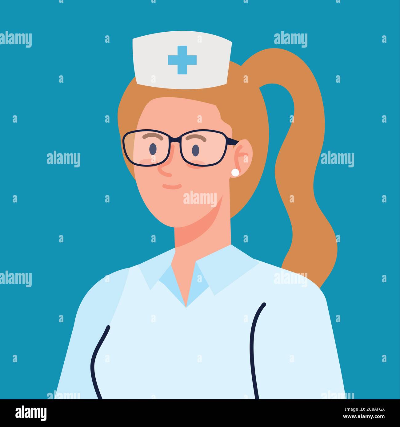 nurse with uniform, female nurse, hospital worker Stock Vector Image ...