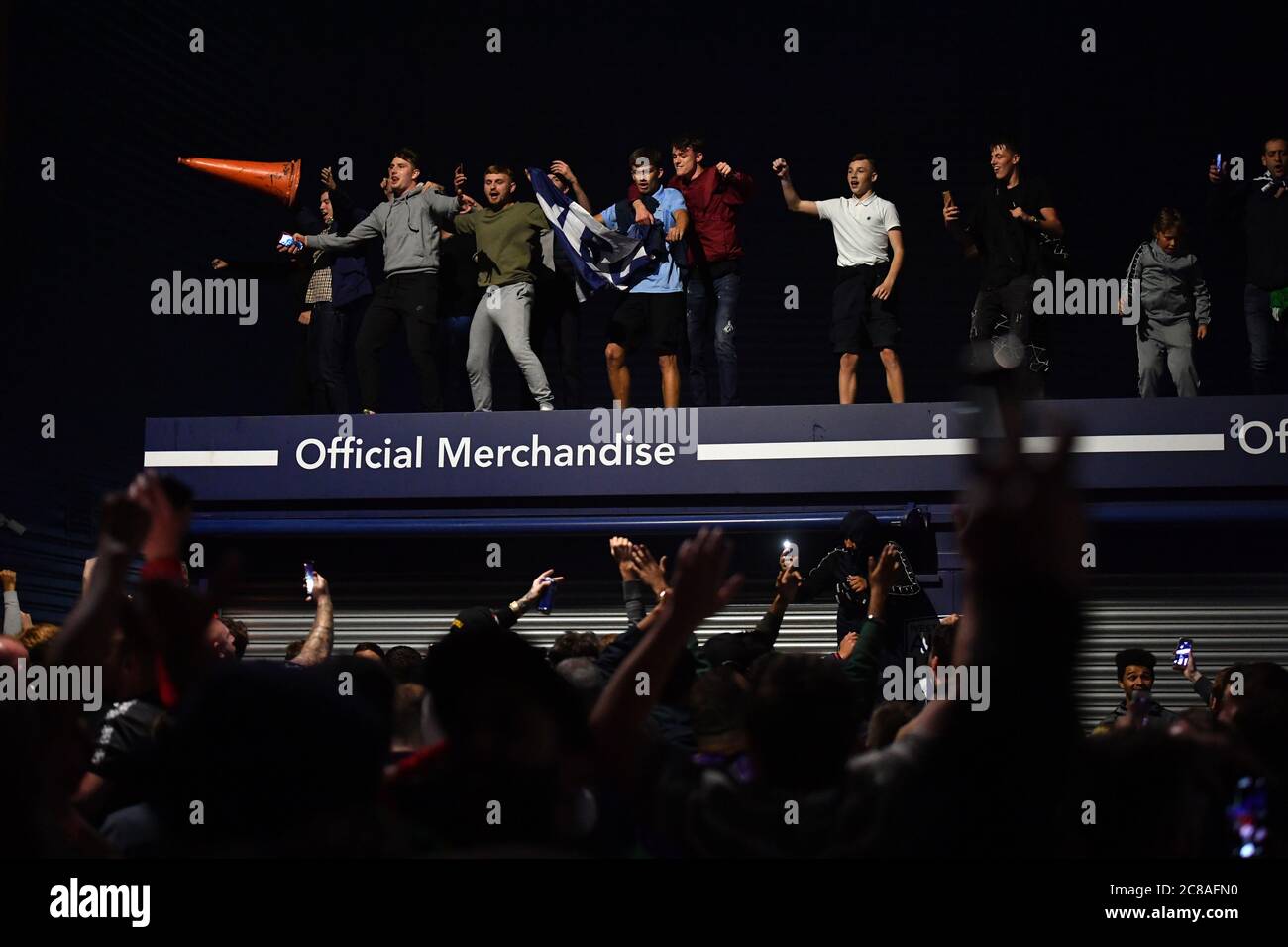 West Bromwich Albion fans celebrates their sides promotion to the ...