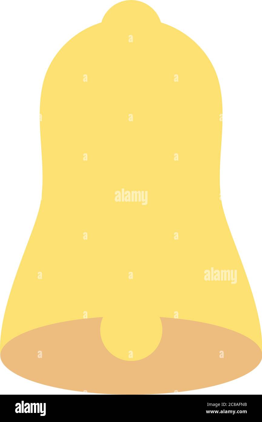 bell icon over white background, flat style, vector illustration Stock ...