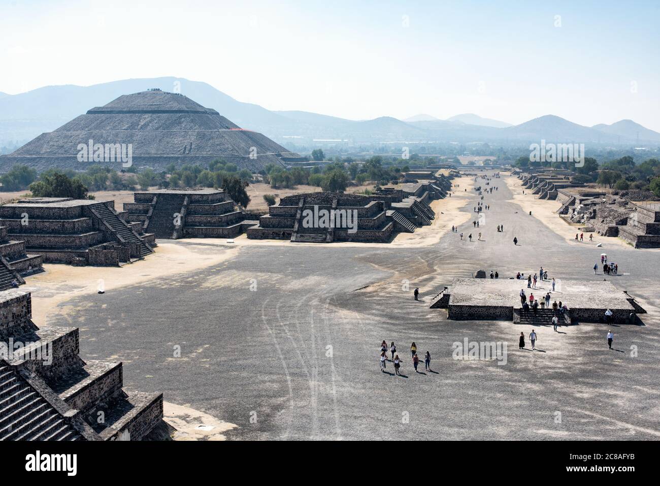 TEOTIHUACAN, Mexico - The view from atop the Pyramid of the Moon at ...