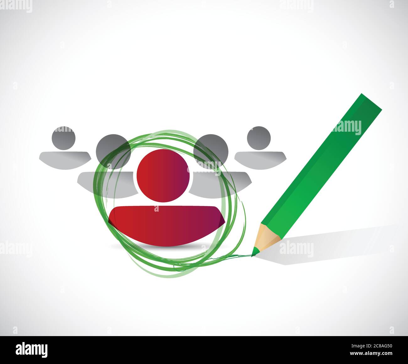 Selected candidate illustration design over a white background Stock ...
