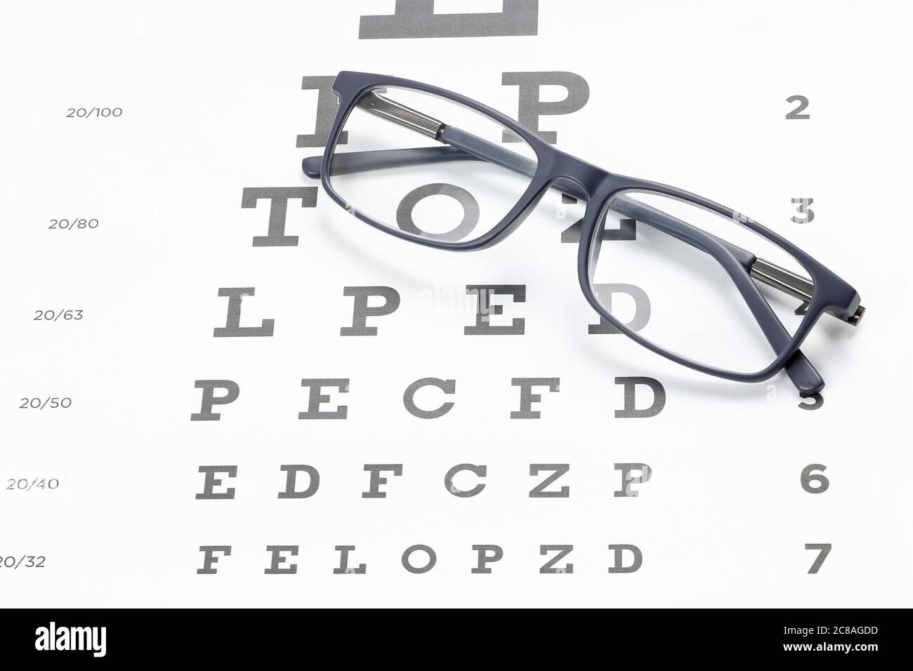 Glasses On Eye Test Chart Opthalmology Concept Stock Photo Alamy Glasses On Eye Test Chart Opthalmology Concept Stock Photo Alamy