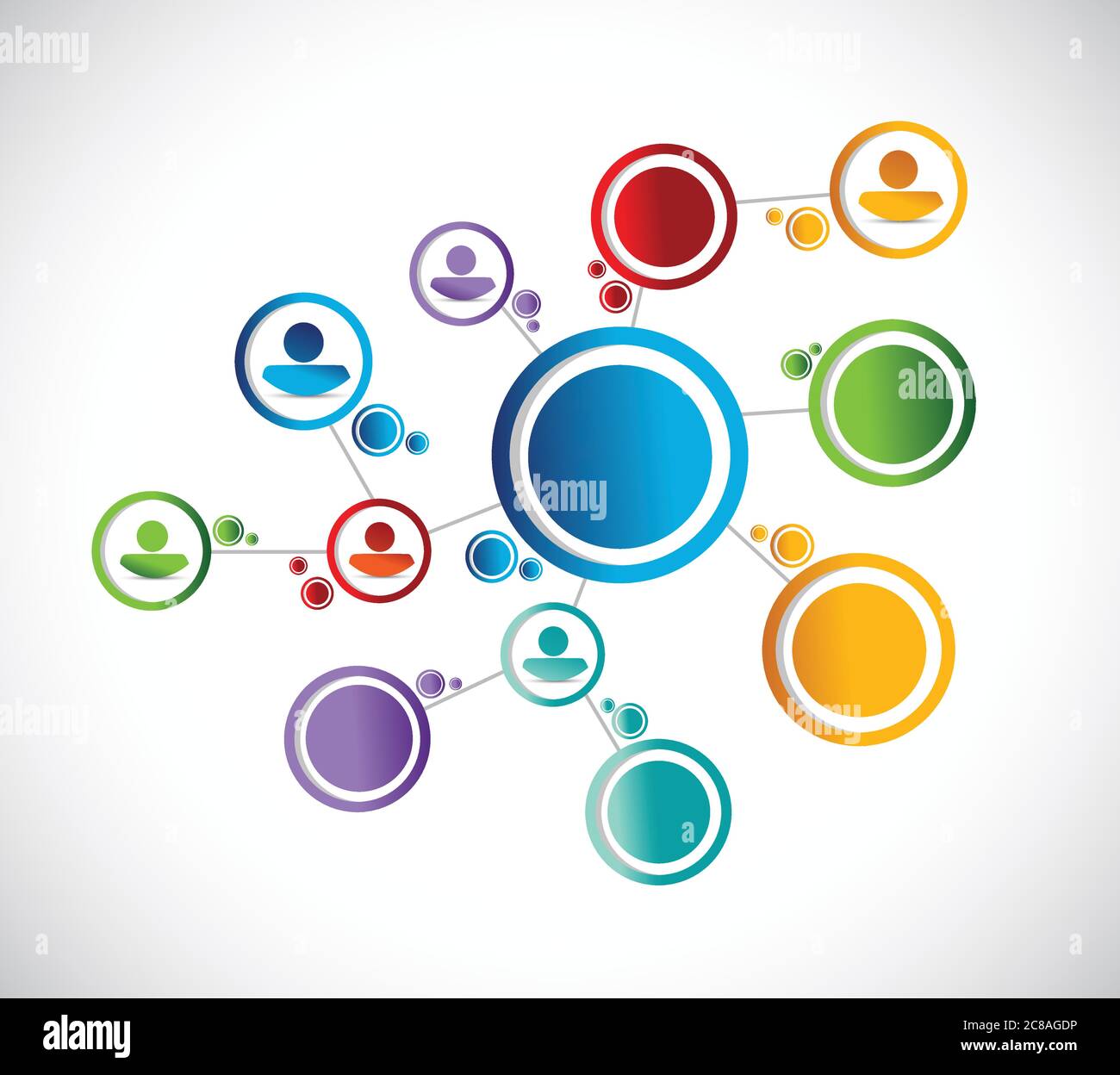 Color people diagram network connection illustration design over a ...