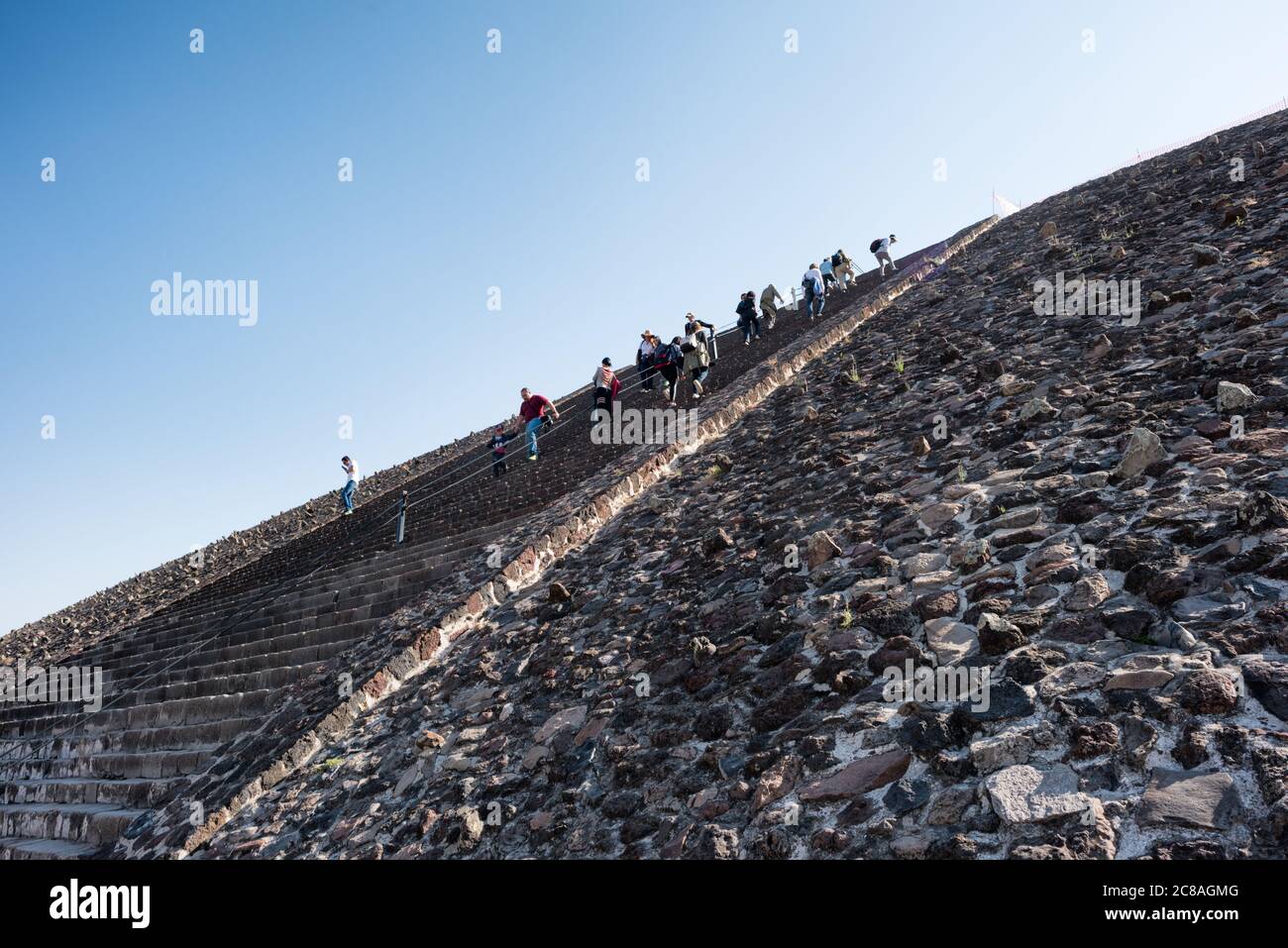 Pyramid Of The Sun Visitors Teotihuacan Mexico // TEOTIHUACAN, Mexico ...