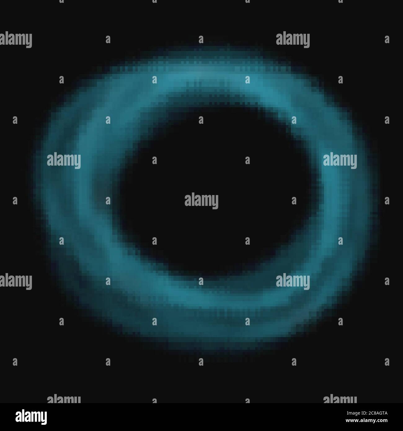 Vector blue smoke circle frame. Transparent effect on black background ...