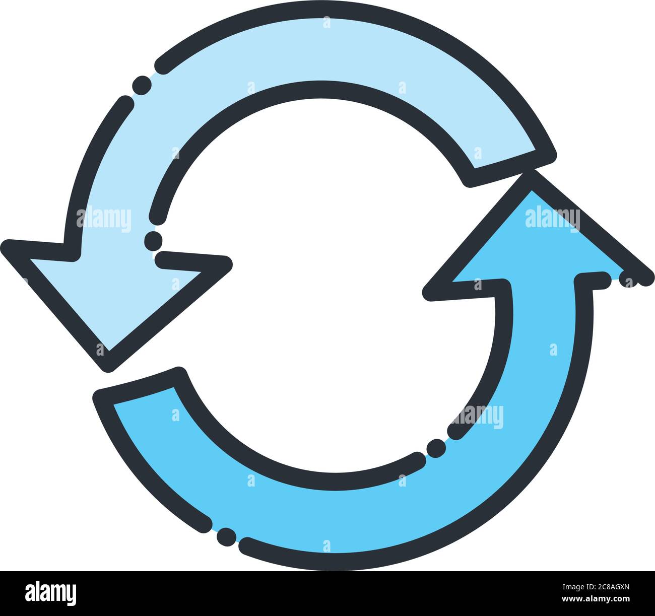 repeat arrows line and fill style icon design of Direction element web ...