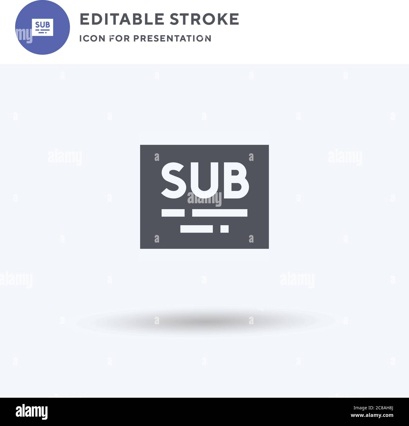 Subtitles icon vector, filled flat sign, solid pictogram isolated on ...