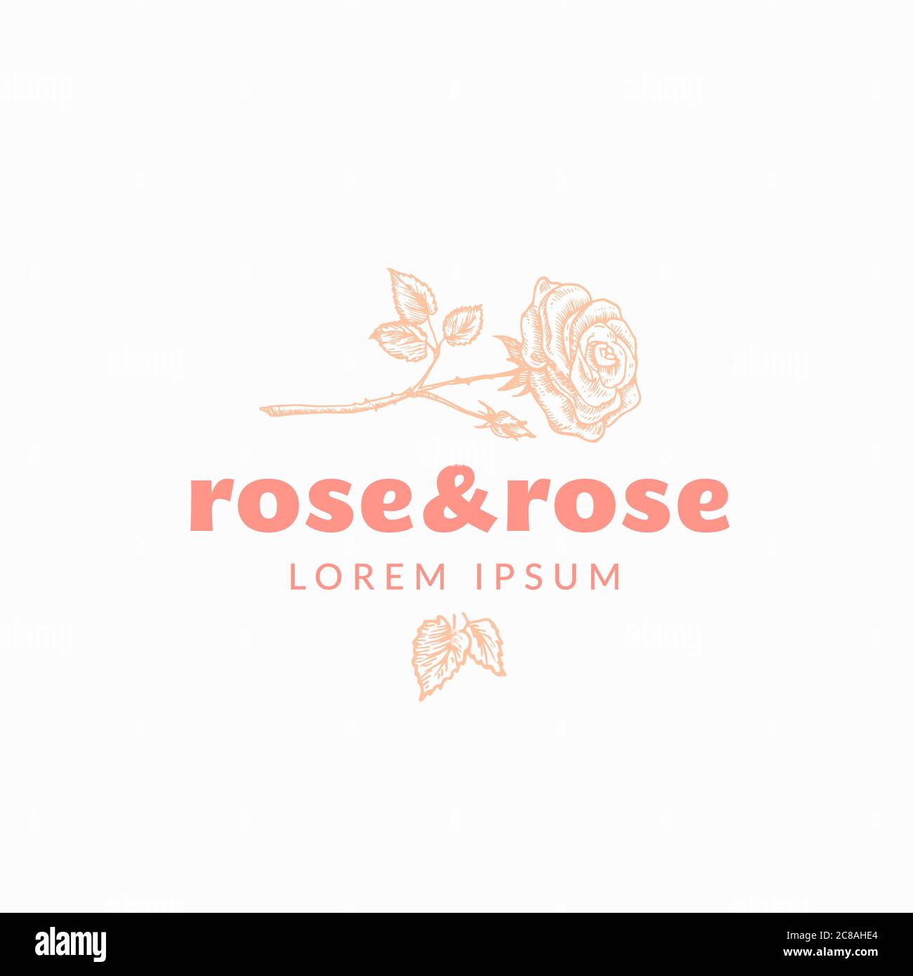 Rose and Rose Abstract Vector Sign, Symbol or Logo Template. Blossom ...