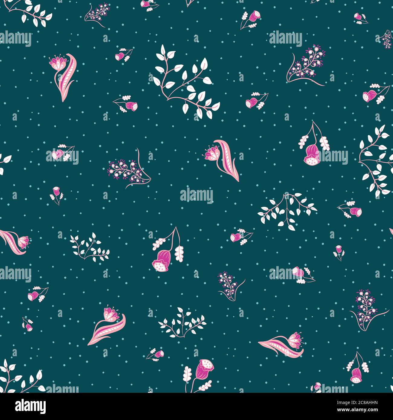flowers and leaves seamless vector pattern Stock Vector Image & Art - Alamy