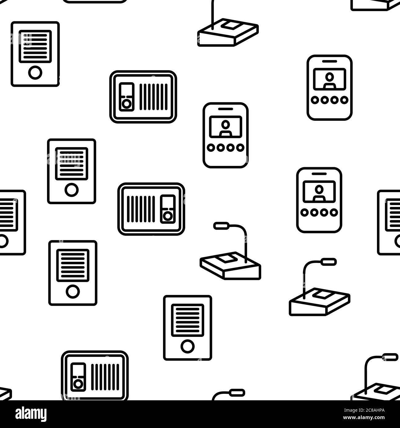 Intercom Communication Vector Seamless Pattern Stock Vector Image & Art ...