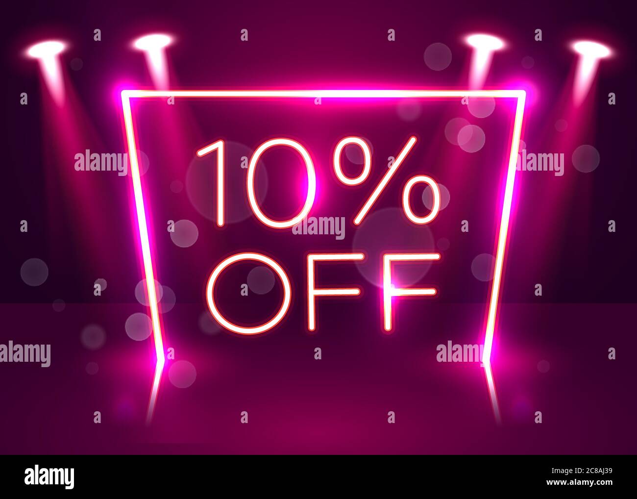 Sale glowing neon sign. Light vector background for your advertise ...