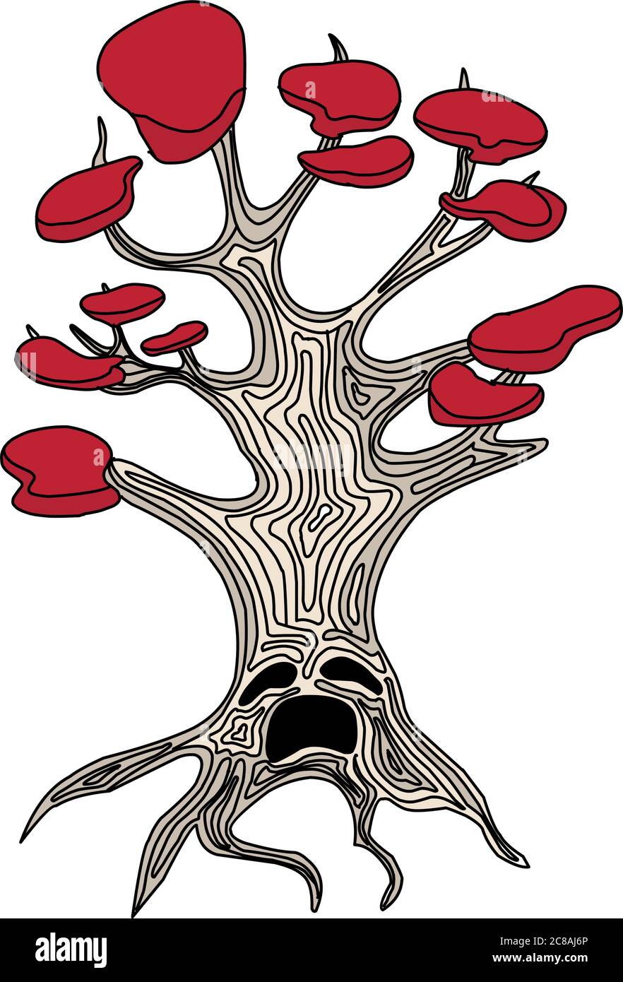 weirwood. A magical tree with a face from Westeros. Isolated on white ...