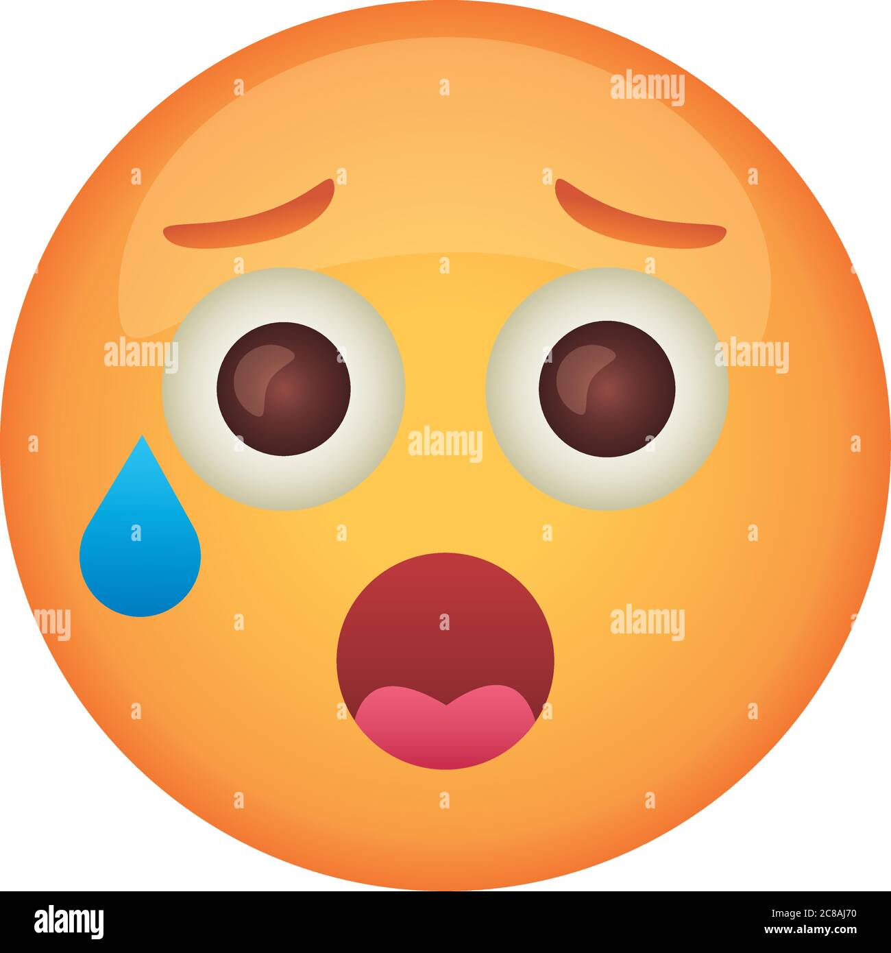 crying emoji face classic flat style icon vector illustration design ...