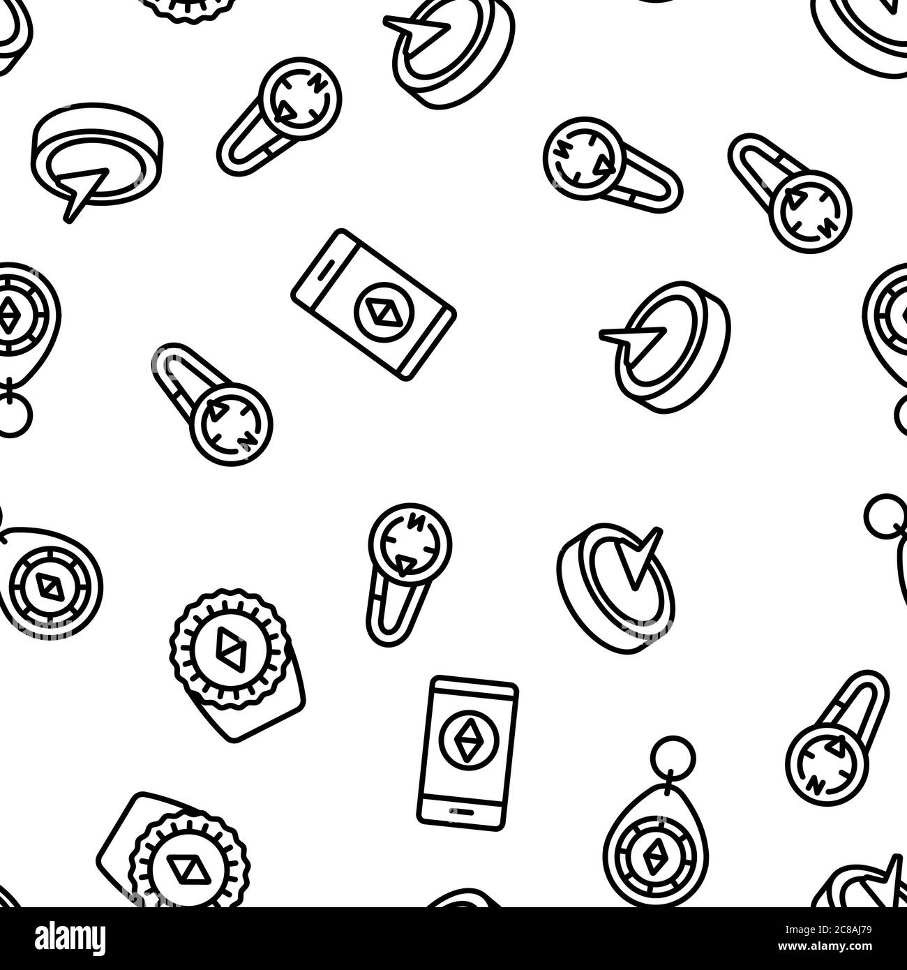 Compass Navigational Vector Seamless Pattern Stock Vector Image & Art ...