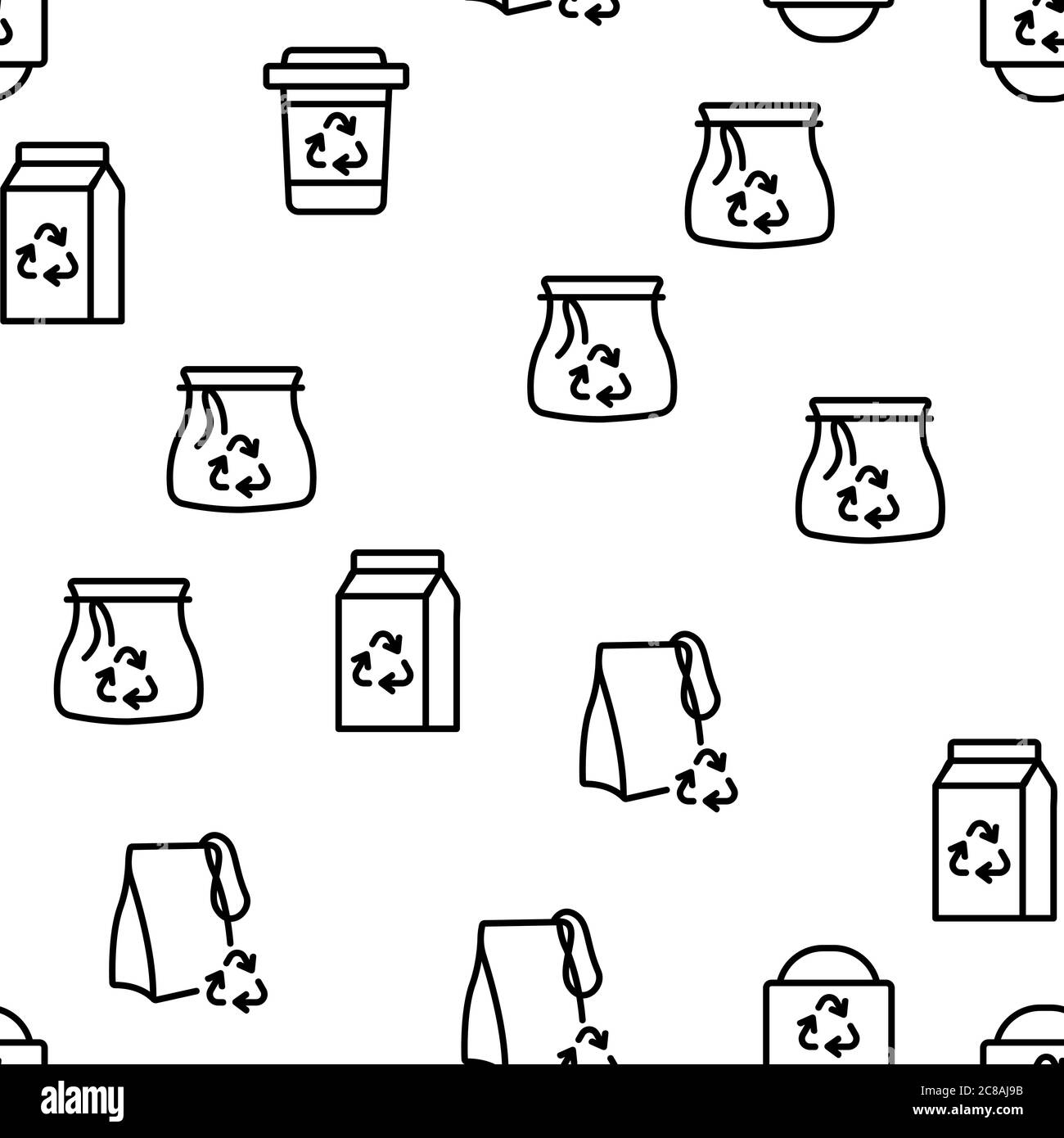 Zero Waste Reusable Vector Seamless Pattern Stock Vector Image & Art ...