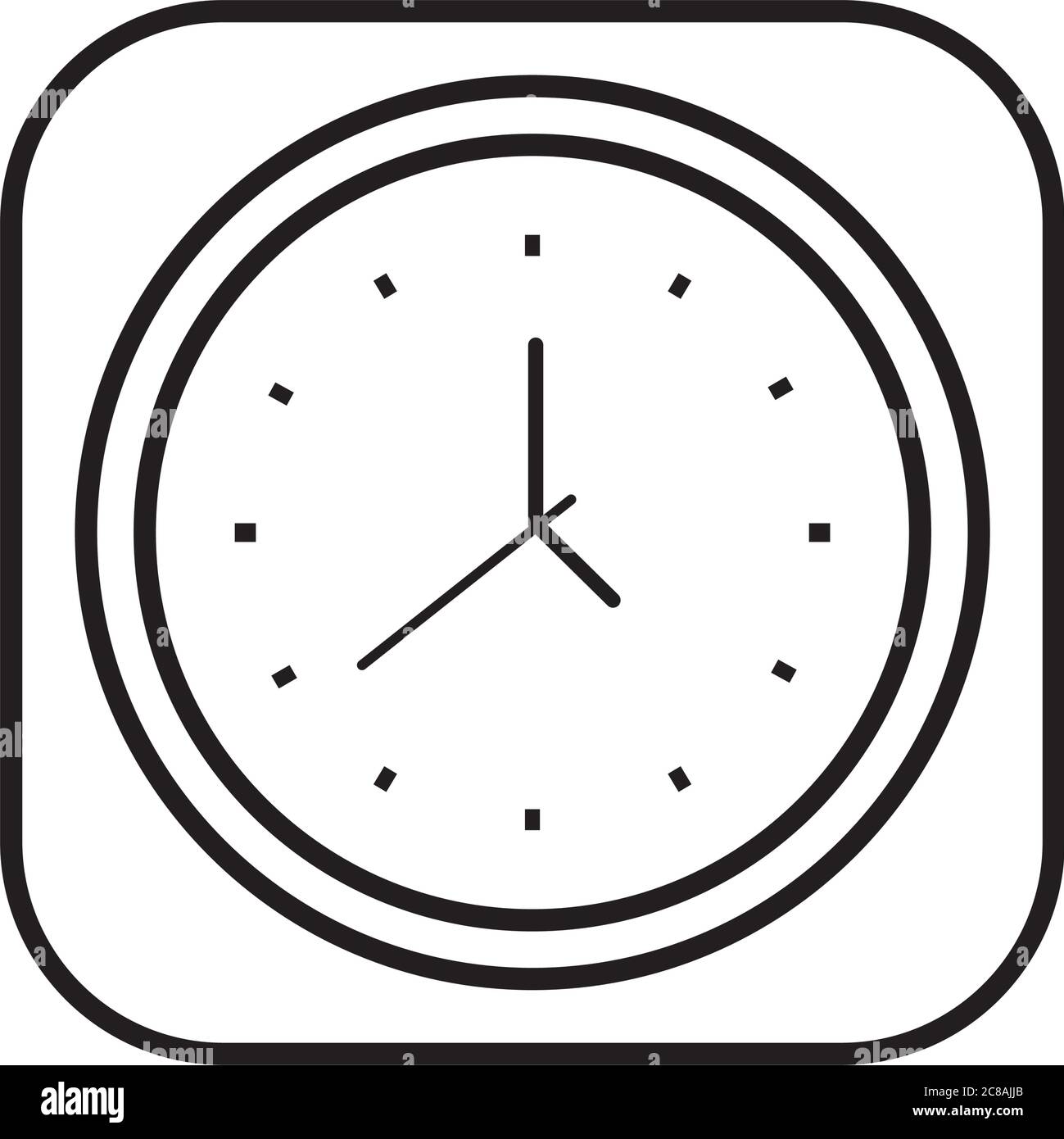 desk clock icon over white background, line style, vector illustration ...