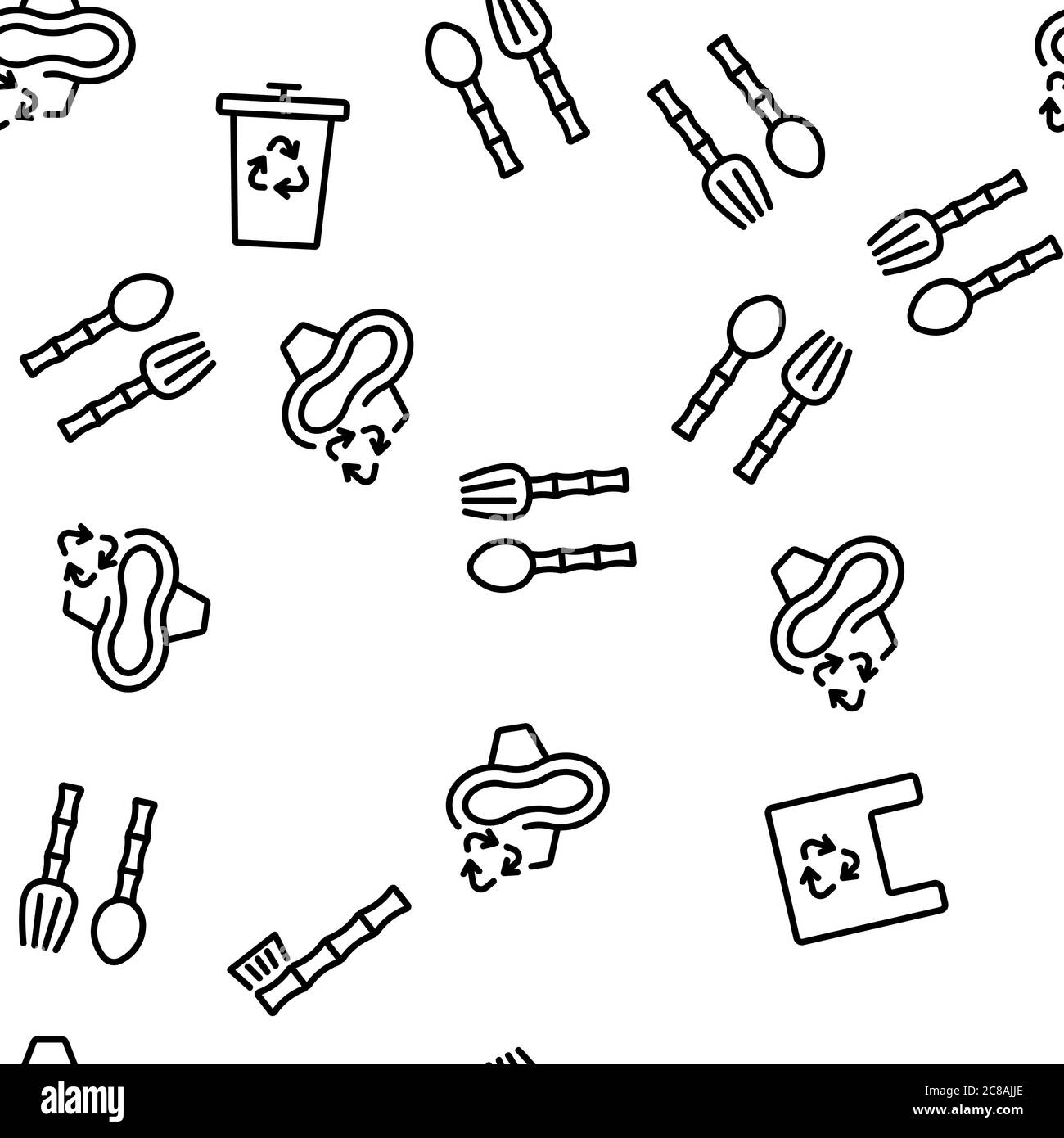 Zero Waste Reusable Vector Seamless Pattern Stock Vector Image & Art ...