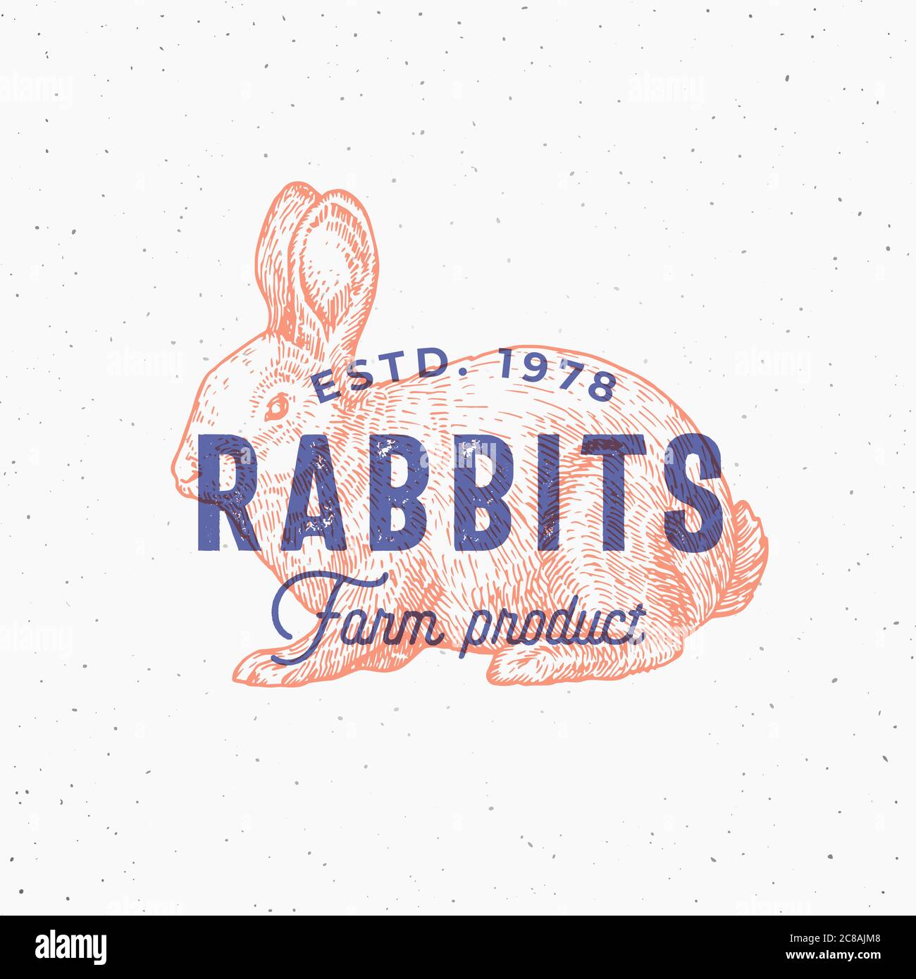 Retro Print Effect Abstract Vector Sign, Symbol or Logo Template. Hand ...