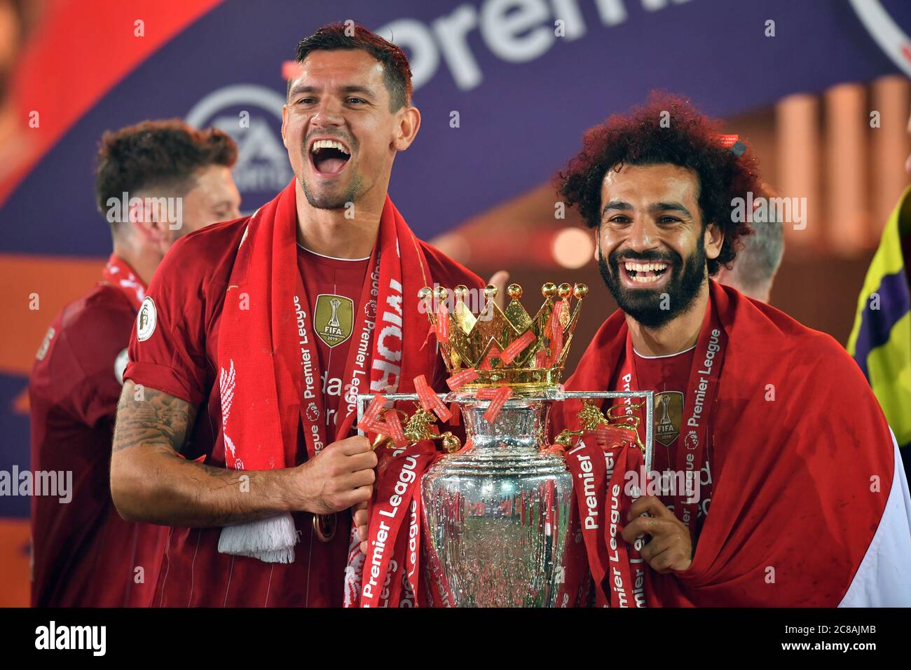 Liverpool premier league trophy lift hi-res stock photography and images - Alamy