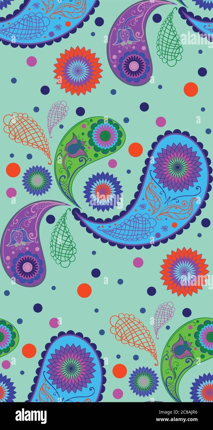 Abstract decorative retro paisley pattern ornament illustration Stock ...