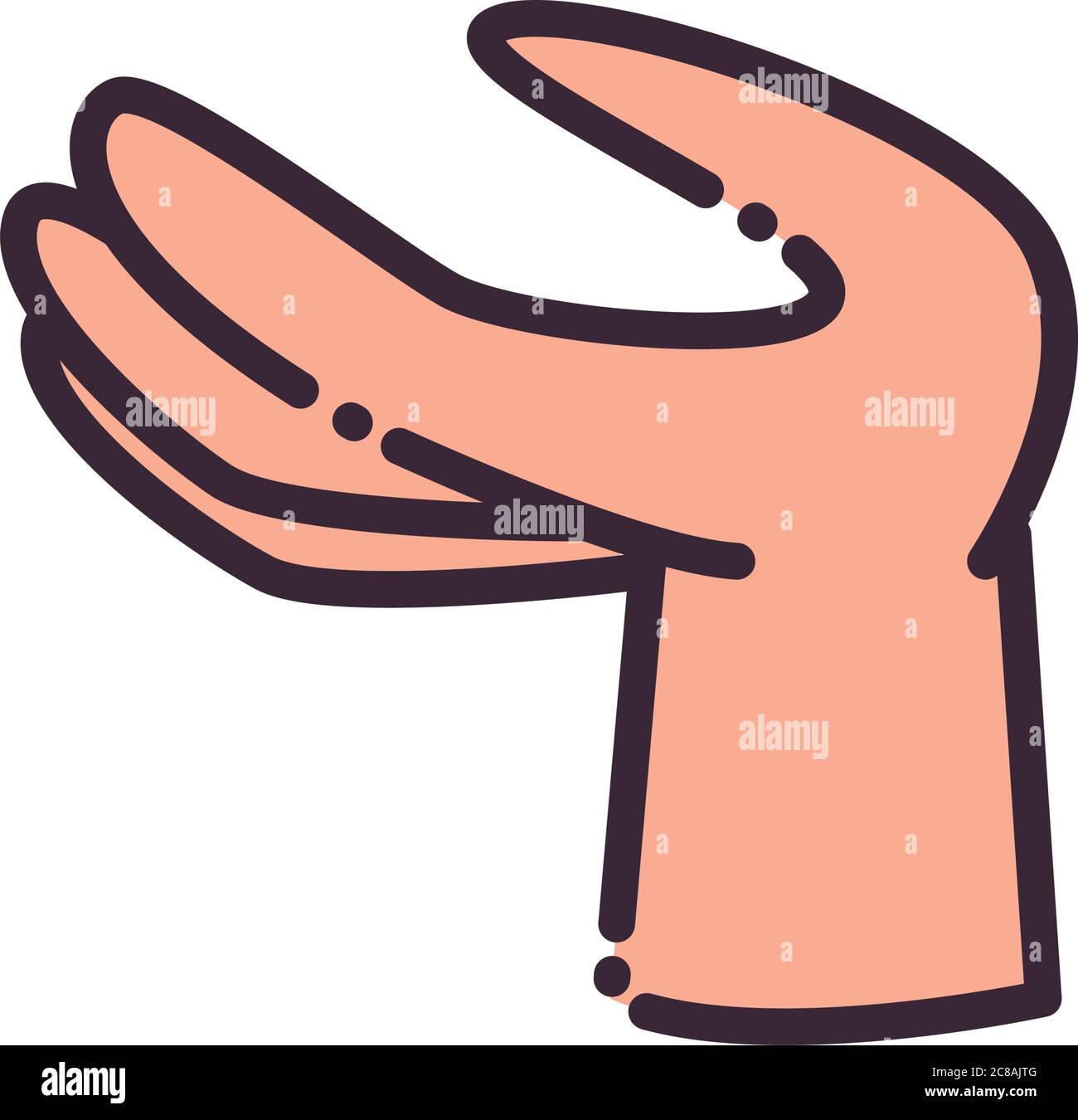 open gesture with hand line and fill style icon design of People arm ...