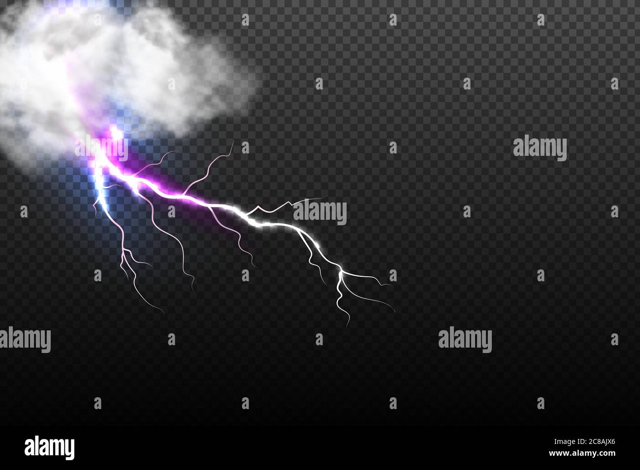 Sparkling lightning on black background Magic and bright lighting ...