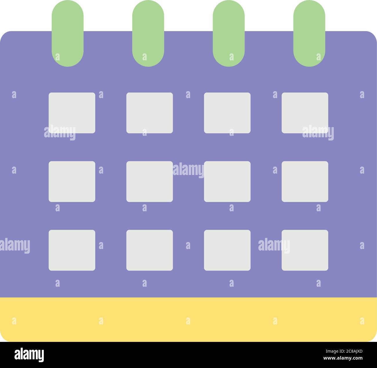 calendar planner icon over white background, flat style, vector ...