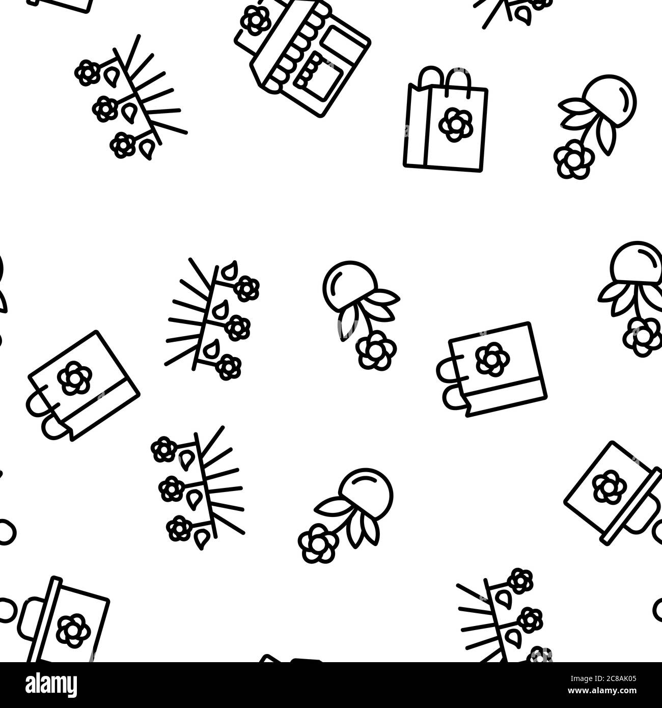 Flower Shop Boutique Vector Seamless Pattern Stock Vector Image & Art ...