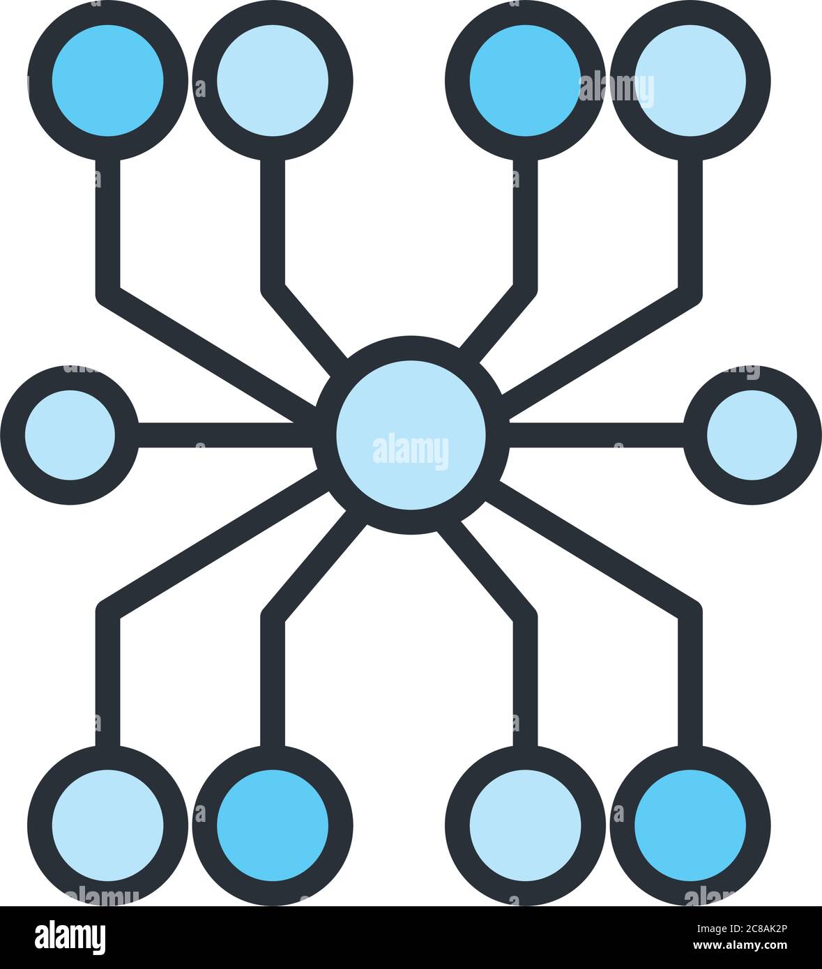 Points circuit line and fill style icon design, Big data web hosting center base security system ...