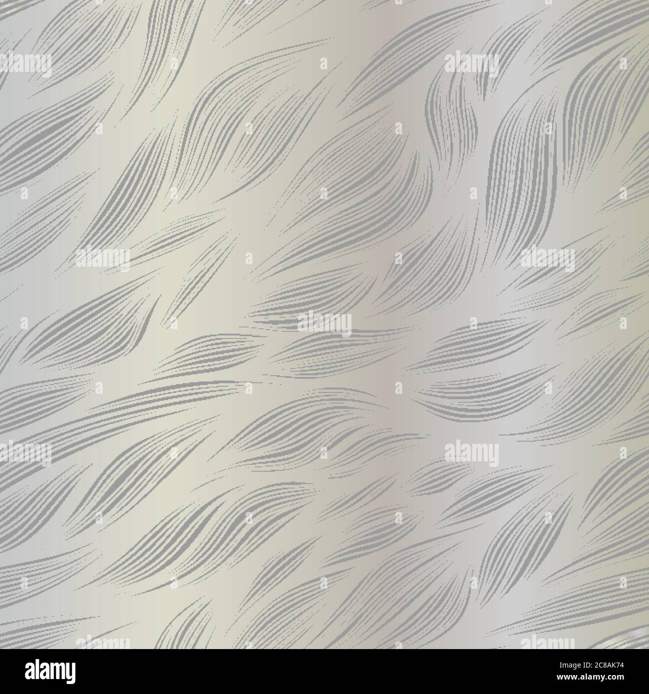 Abstract gradient vector leaf doodle pattern on silver background Stock ...