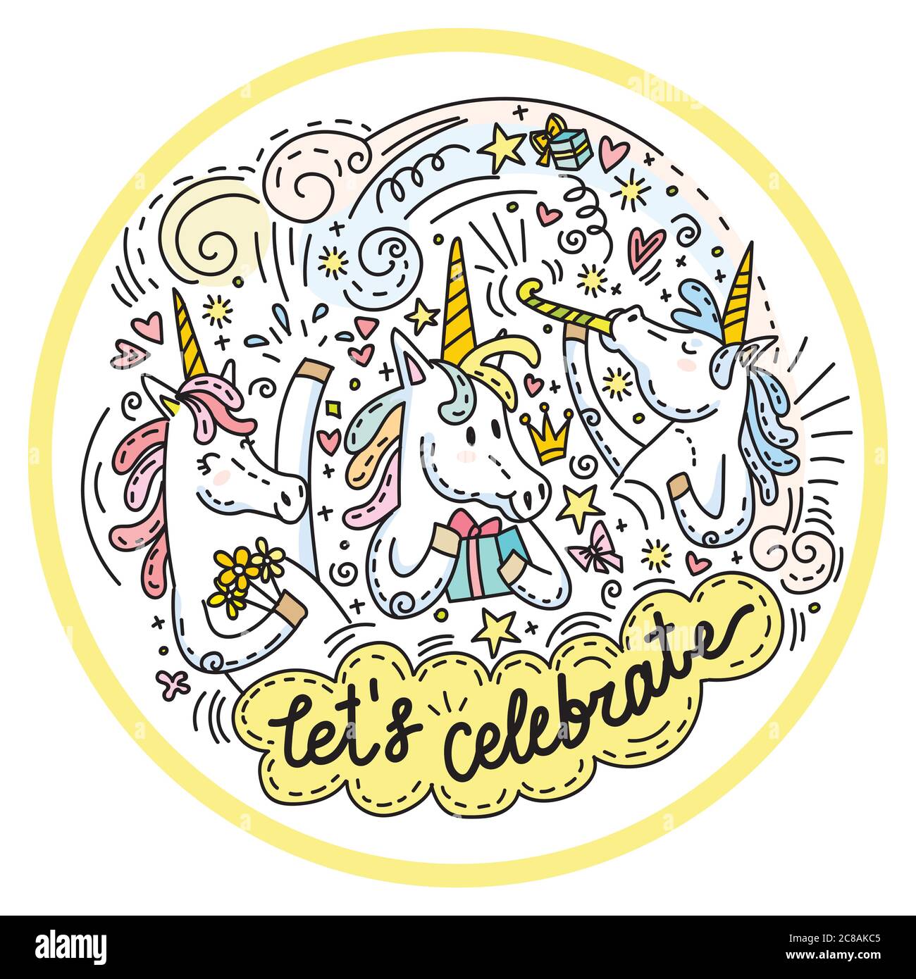 Characters doodle style Cut Out Stock Images & Pictures - Alamy