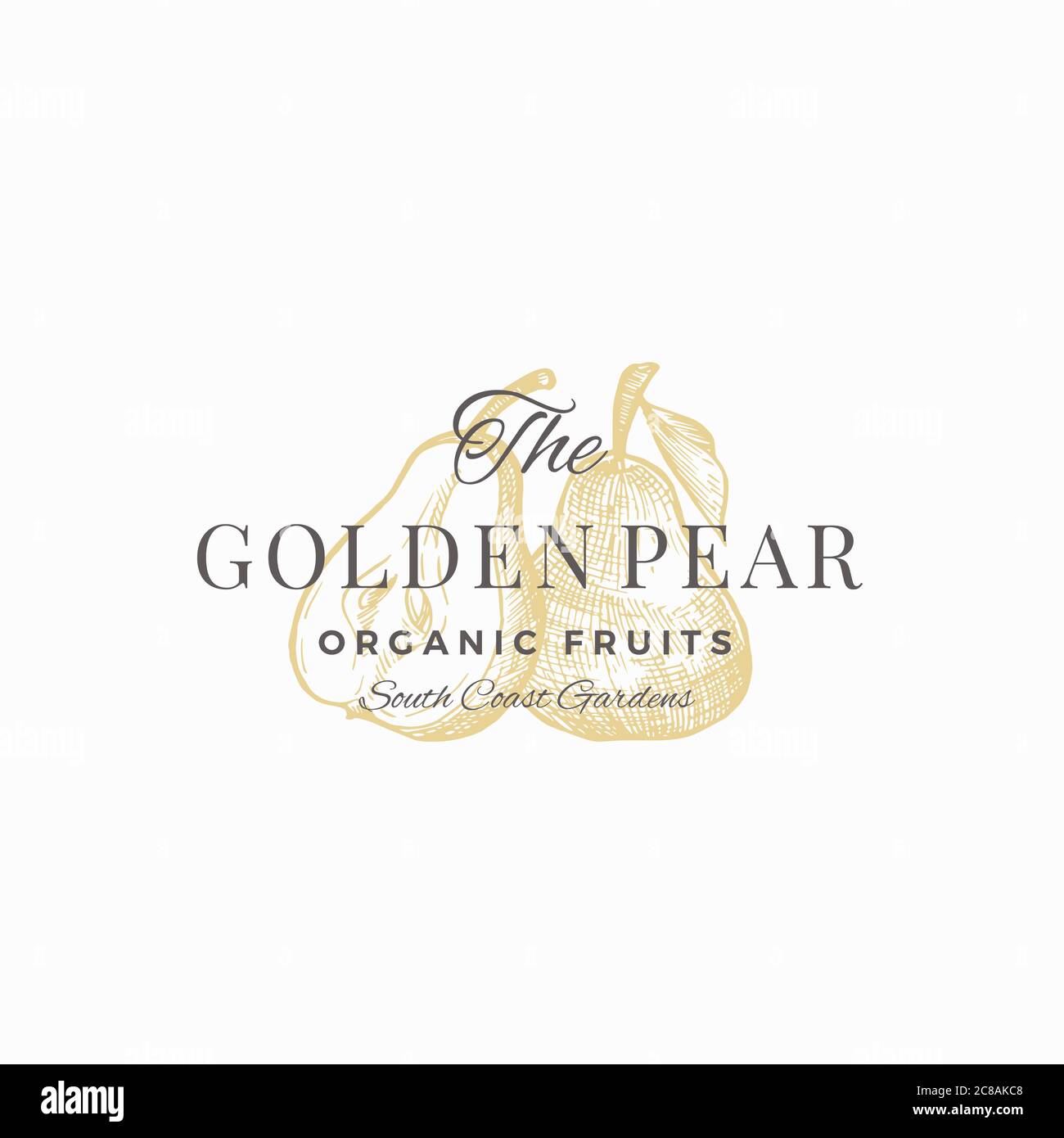 The Golden Pear Abstract Vector Sign, Symbol or Logo Template. Pear ...