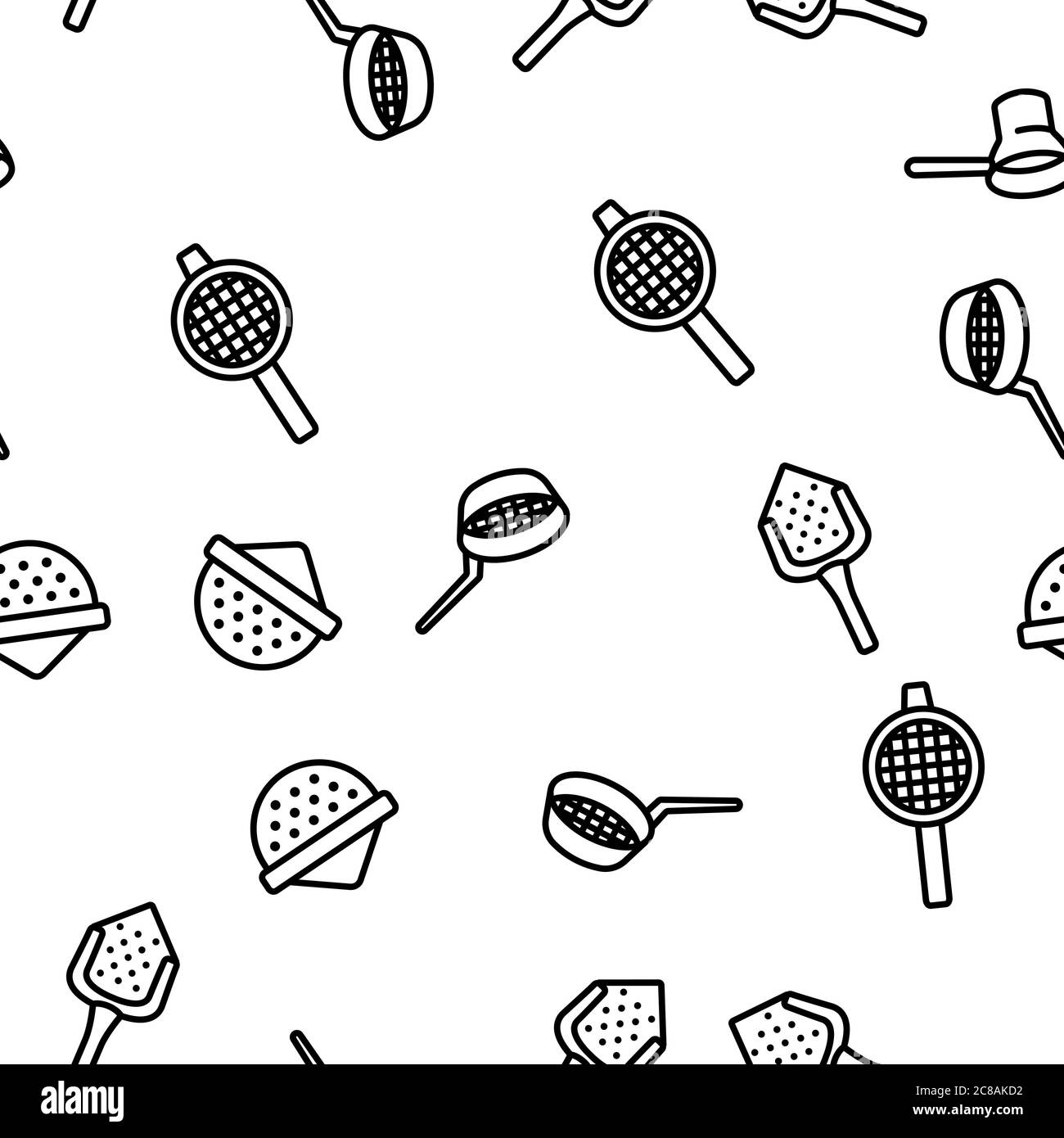 Sieve Kitchen Utensil Vector Seamless Pattern Stock Vector Image & Art ...