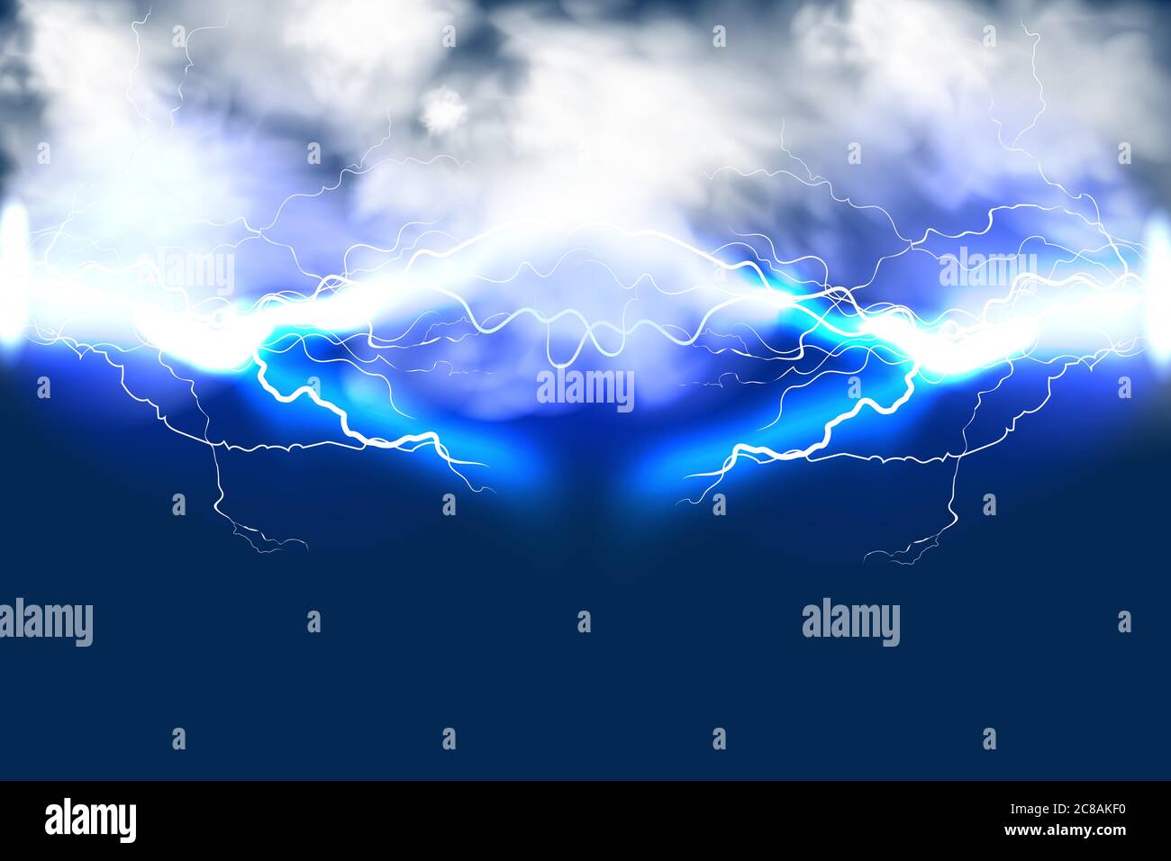 Sparkling lightning on black background Magic and bright lighting ...
