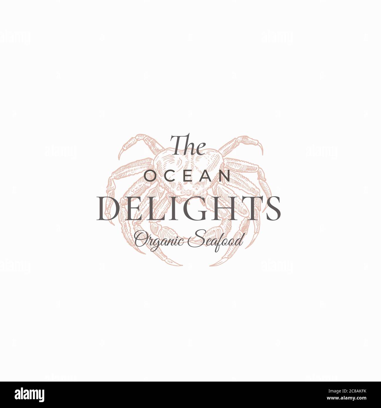 The Ocean Delights Abstract Vector Sign, Symbol or Logo Template ...