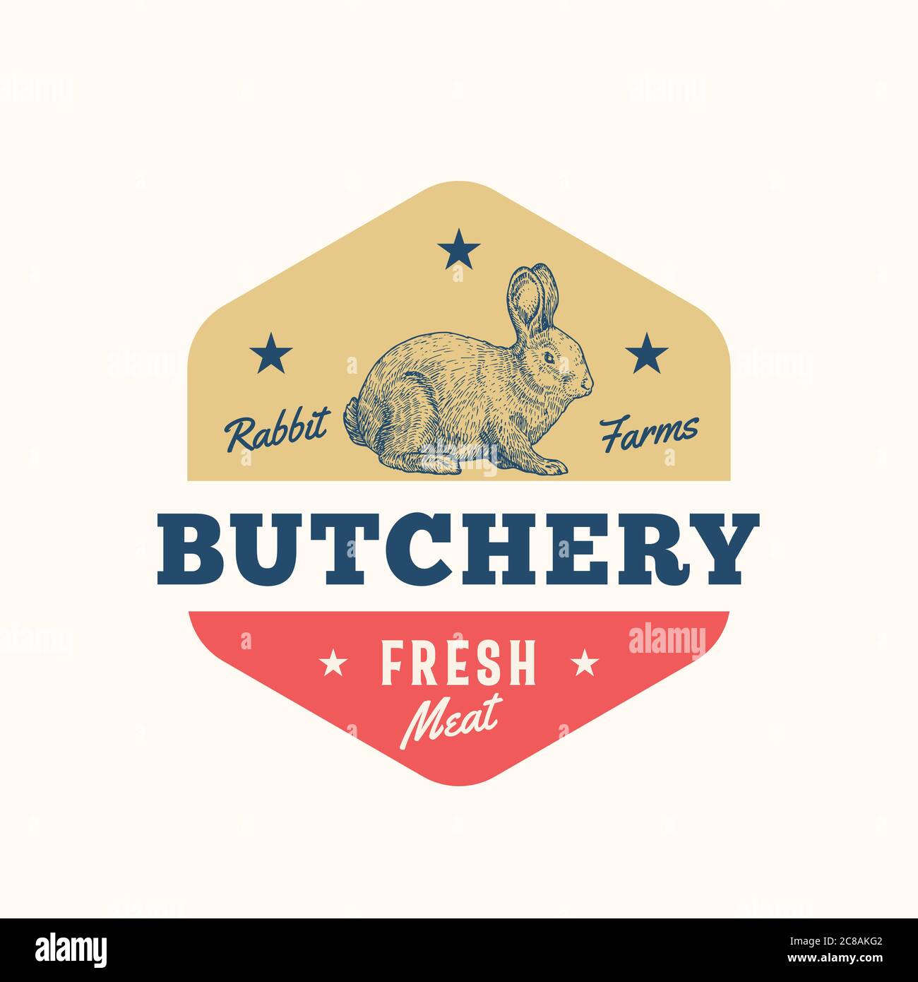 Rabbit Farms Fresh Meat Abstract Vector Sign, Symbol or Logo Template ...