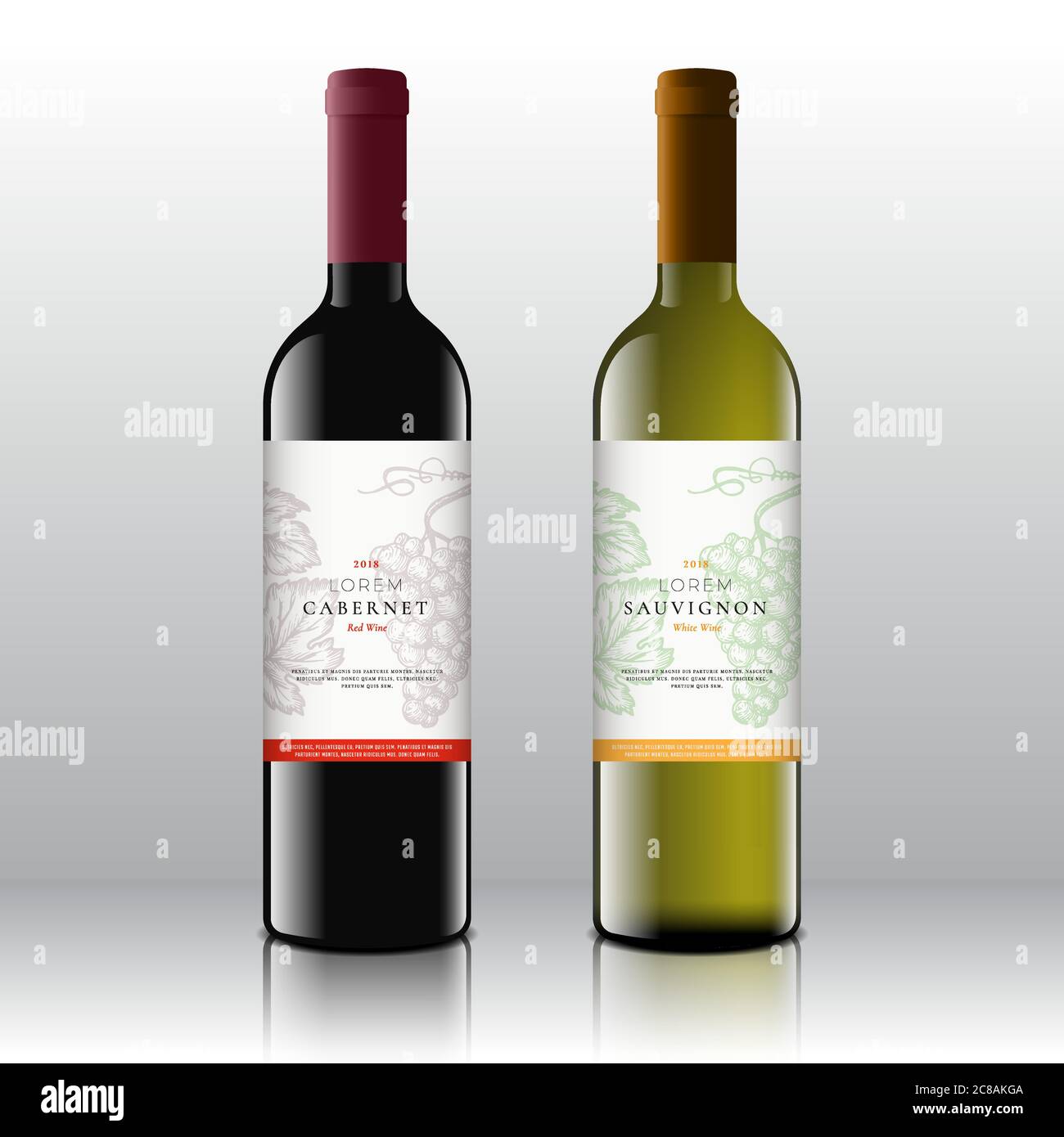 Bottles of cabernet sauvignon Stock Vector Images - Alamy