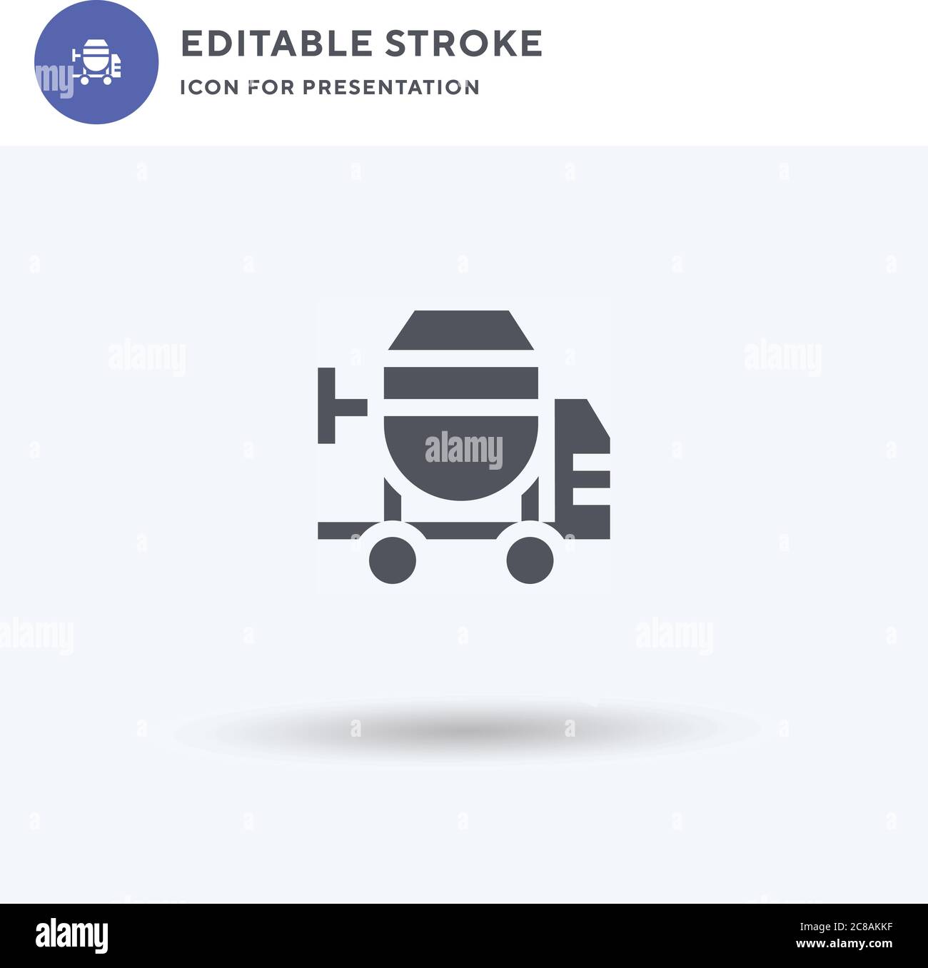 Concrete Mixer icon vector, filled flat sign, solid pictogram isolated ...