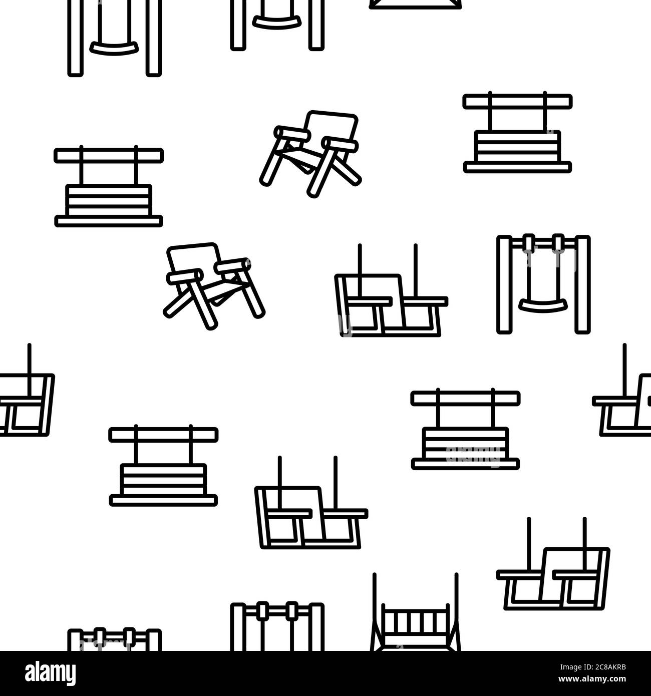 Bench Swing Furniture Vector Seamless Pattern Stock Vector Image & Art ...