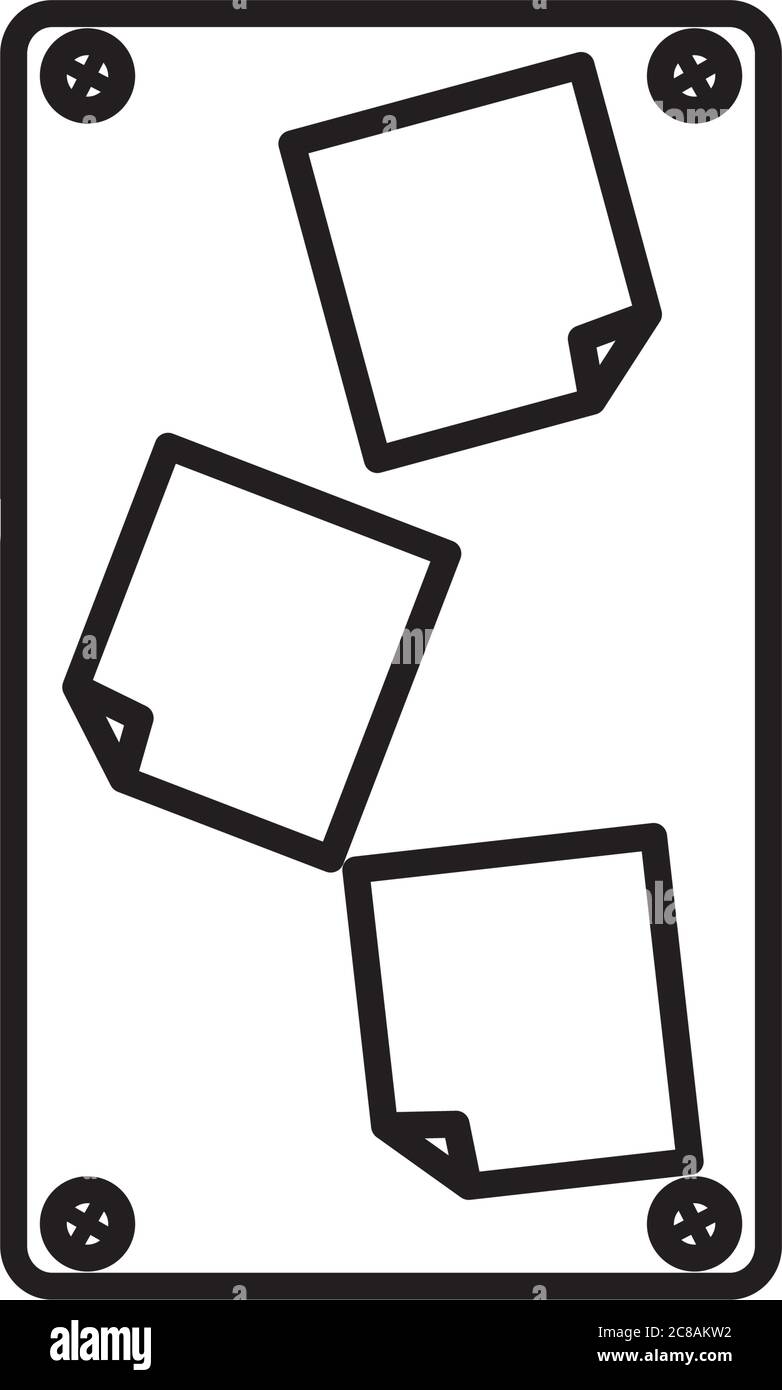 board with sticky notes icon over white background, line style, vector ...