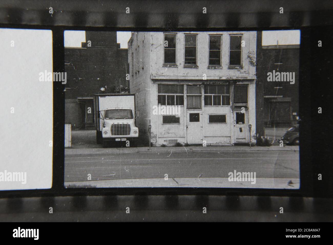 Fine 70s vintage contact print black and white photography of a cargo ...