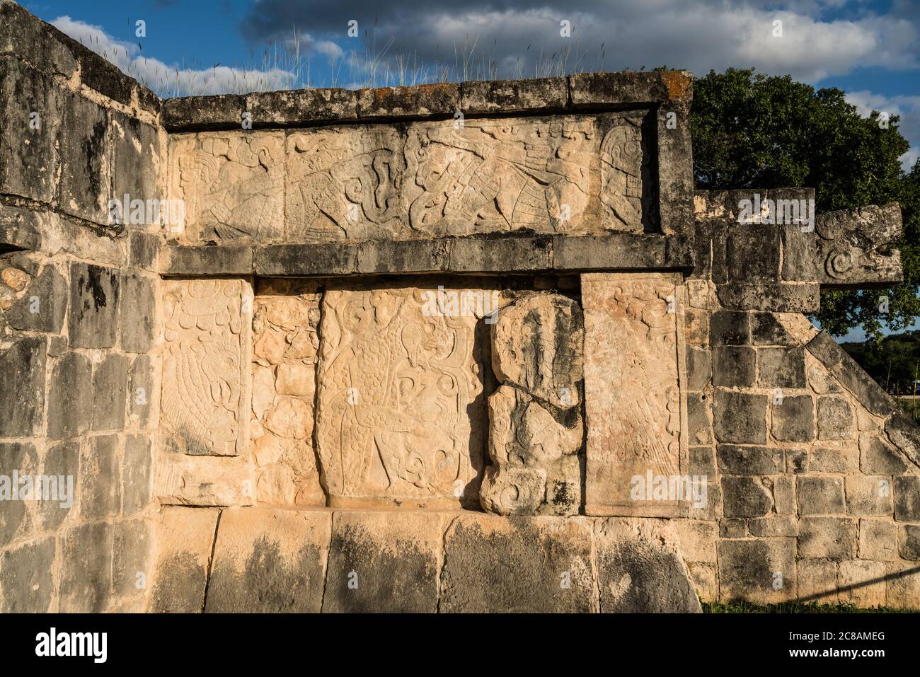 The Platform of the Eagles and Jaguars, built in Maya-Toltec style, in ...