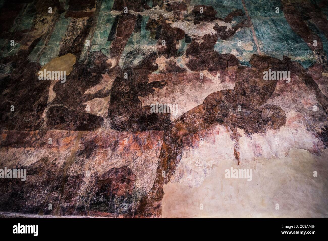 A fresco mural showing tortured captives on the north wall of Room 2 of ...
