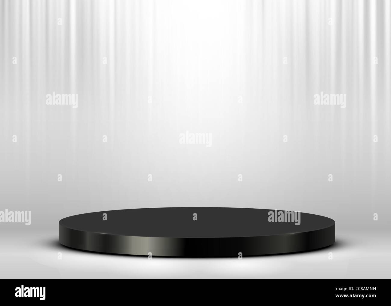 Stage Podium Scene for Award Ceremony illuminated with spotlight. Award ...